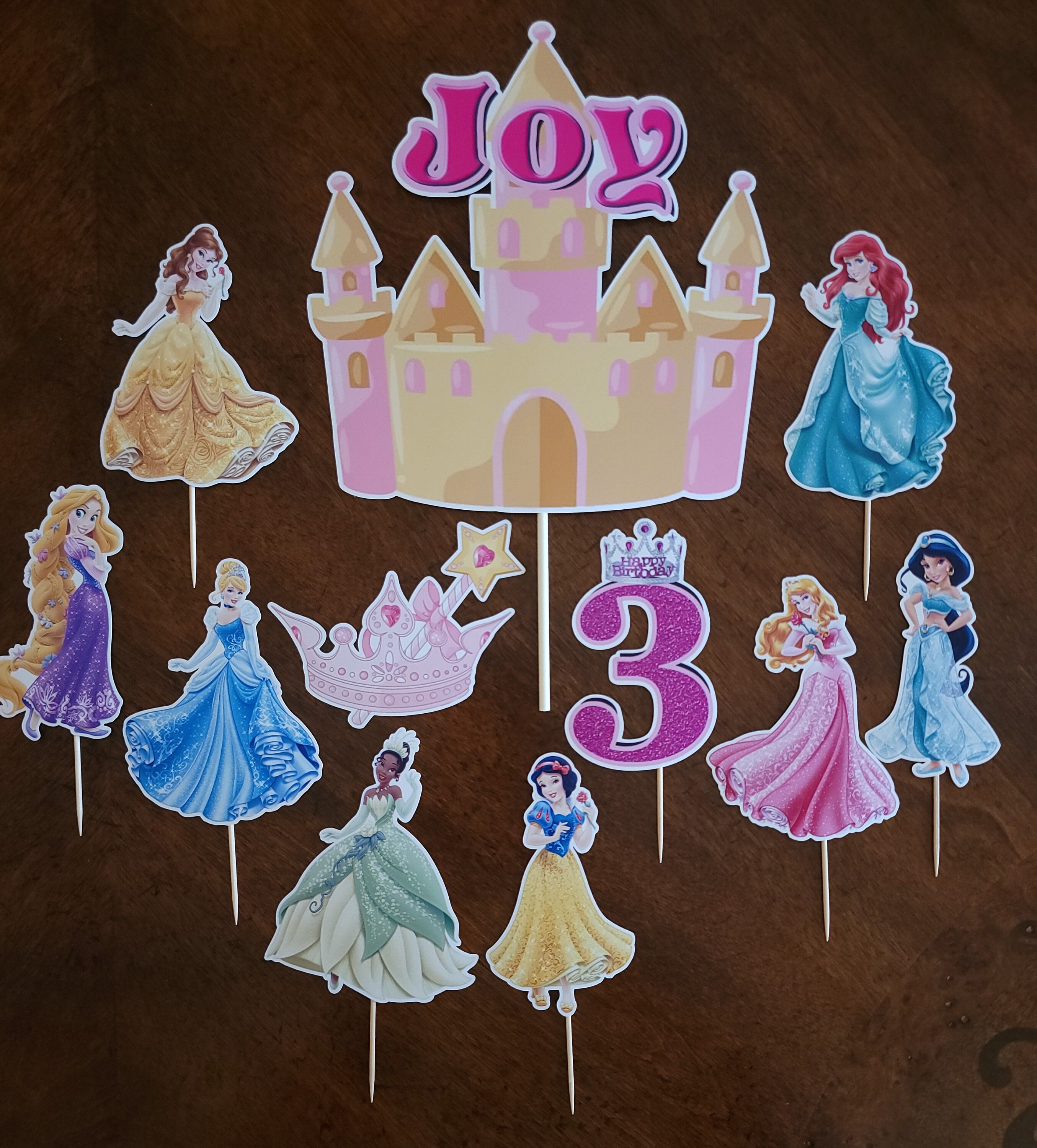 DISNEY PRINCESS Cake Topper Set Princess Castle Cake Topper - Etsy