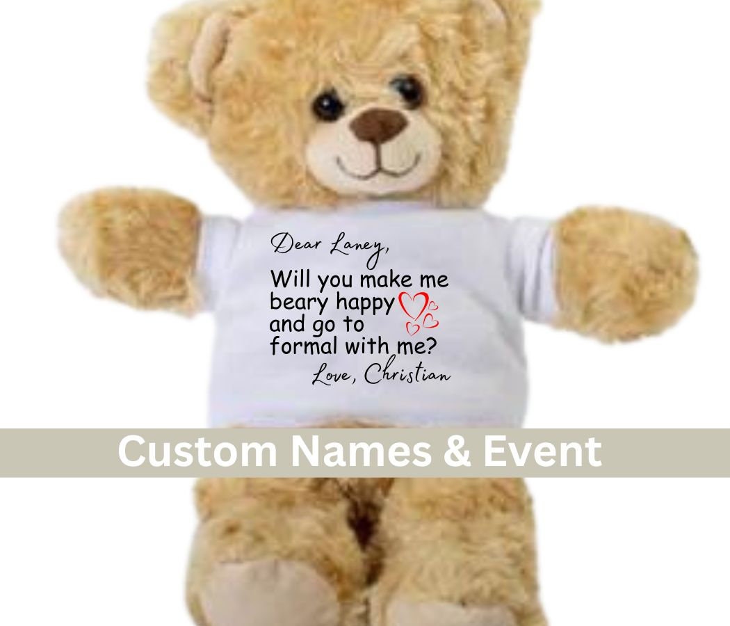Personalized Dance Invite Custom Formal or Promposal Teddy Bear Will ...