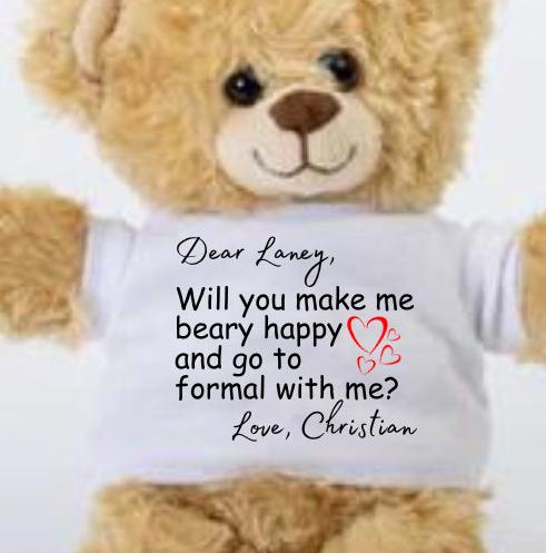 Personalized Dance Invite Custom Formal or Promposal Teddy Bear Will ...