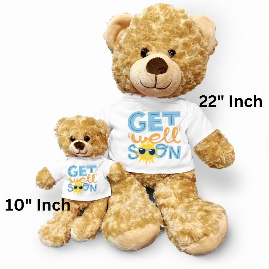 Get Well Soon Custom Teddy Bear Personalized Get Well Soon Care Package ...