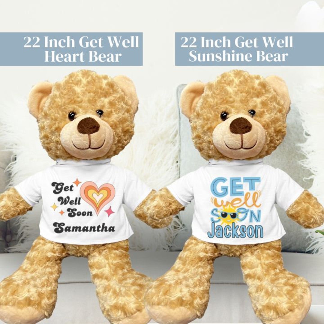 Get Well Soon Custom Teddy Bear Personalized Get Well Soon Care Package ...