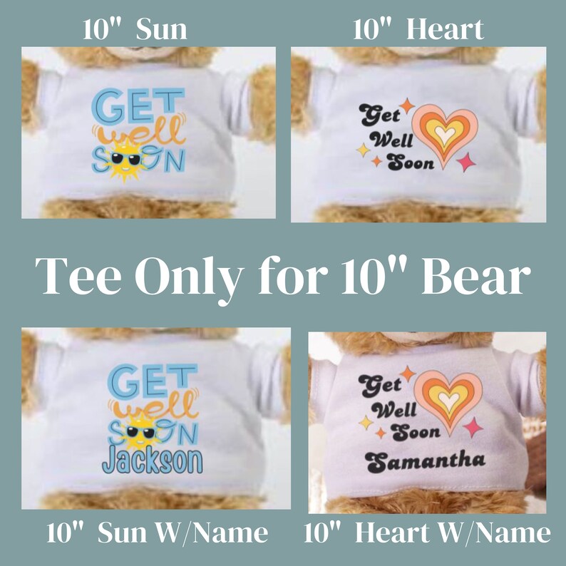 Get Well Soon Custom Teddy Bear Personalized Get Well Soon Care Package ...