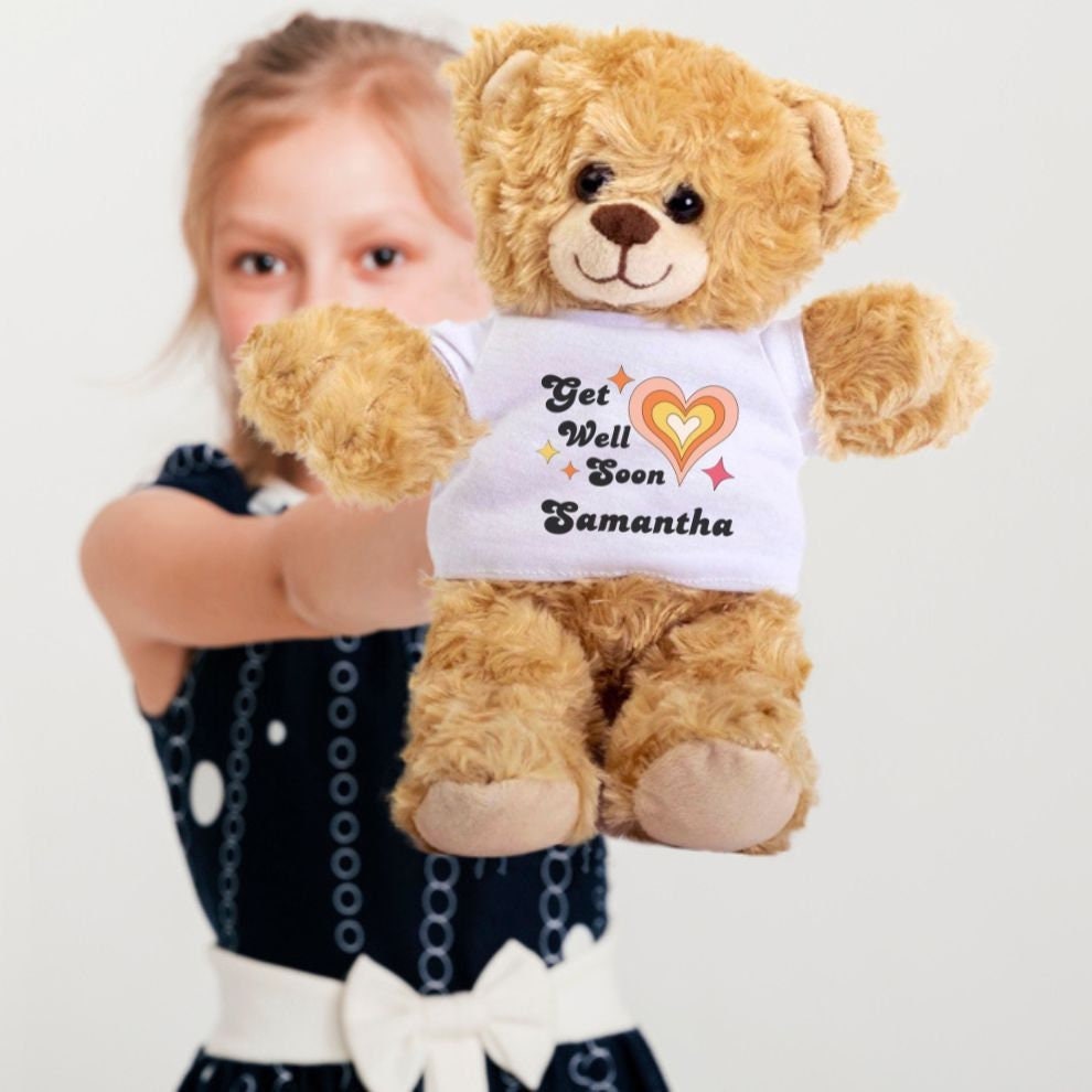 Get Well Soon Custom Teddy Bear Personalized Get Well Soon Care Package ...