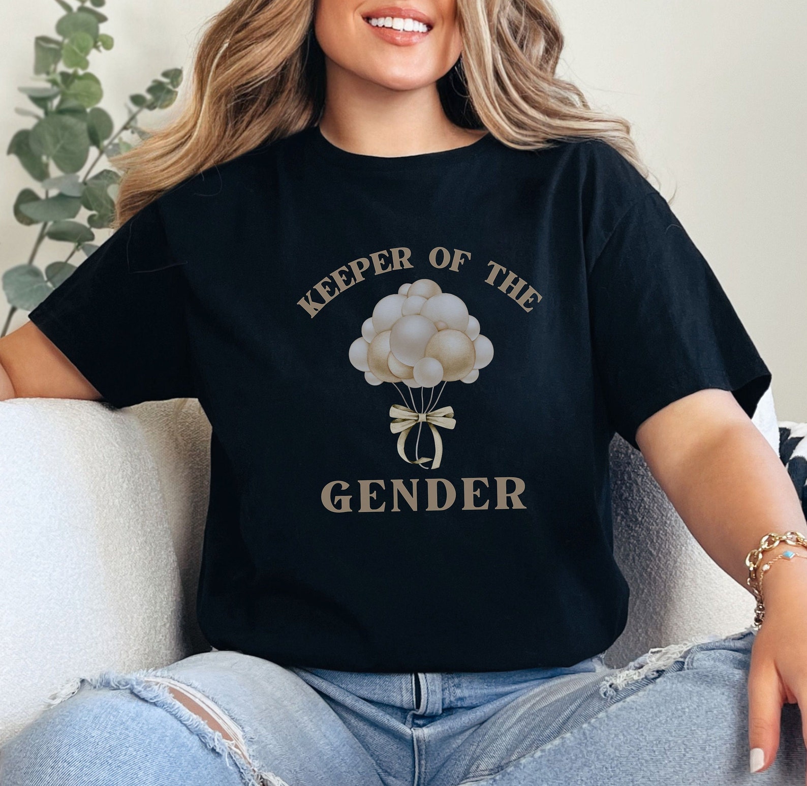 Balloon Teddy Bear Gender Reveal Keeper of the Gender Shirt What Will ...