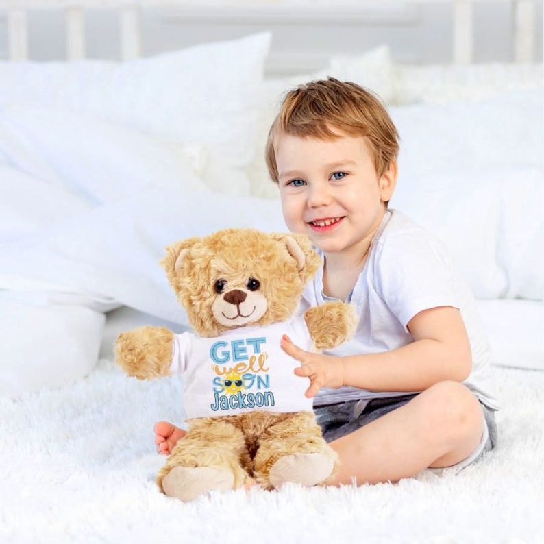 Get Well Soon Custom Teddy Bear Personalized Get Well Soon Care Package ...