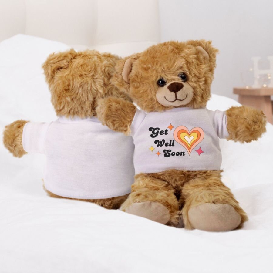 Get Well Soon Custom Teddy Bear Personalized Get Well Soon Care Package ...