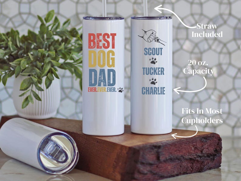 Custom Dog Dad 40oz Tumbler Personalized Best Dog Dad Ever Travel Cup ...