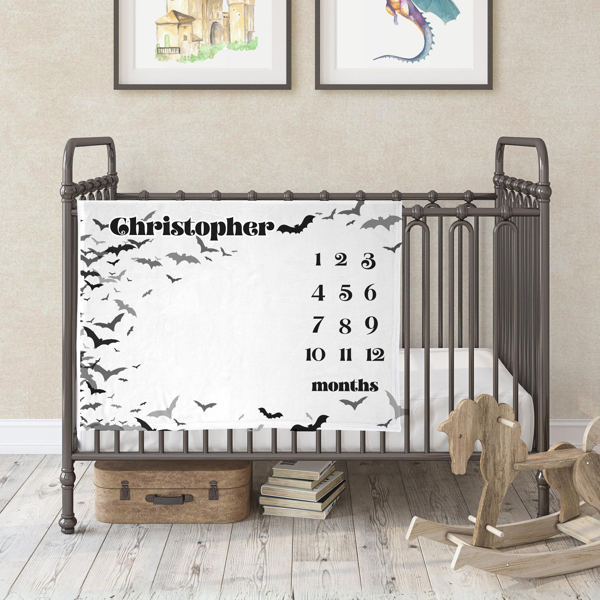 Victorian Gothic Milestone Blanket Customized Alternative Baby Name ...