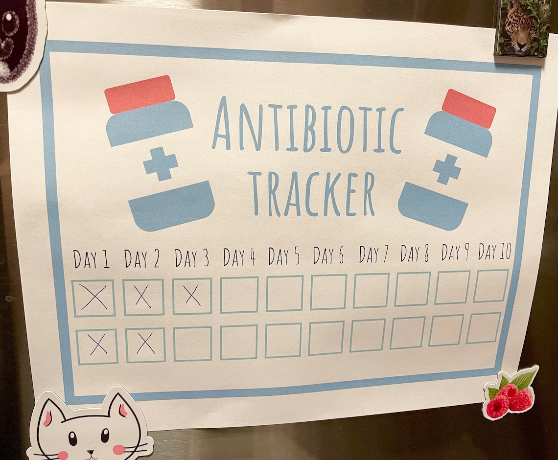 Antibiotic Tracker, Antibiotic Printable, Printable for Mom, Medicine ...