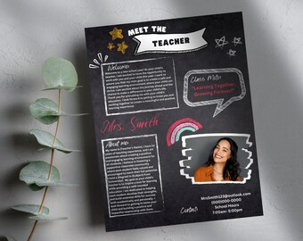 Editable Meet the Teacher Template, Rainbow Theme - Etsy