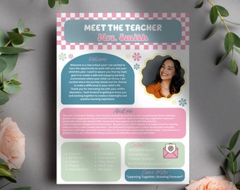 Editable Meet the Teacher Template, Rainbow Theme - Etsy
