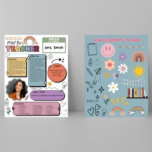 Editable Meet the Teacher Template, Rainbow Theme - Etsy