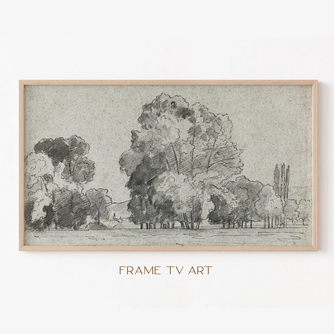 Samsung Frame TV Art | Frame TV Art 4K | Landscape Sketch TV Art ...