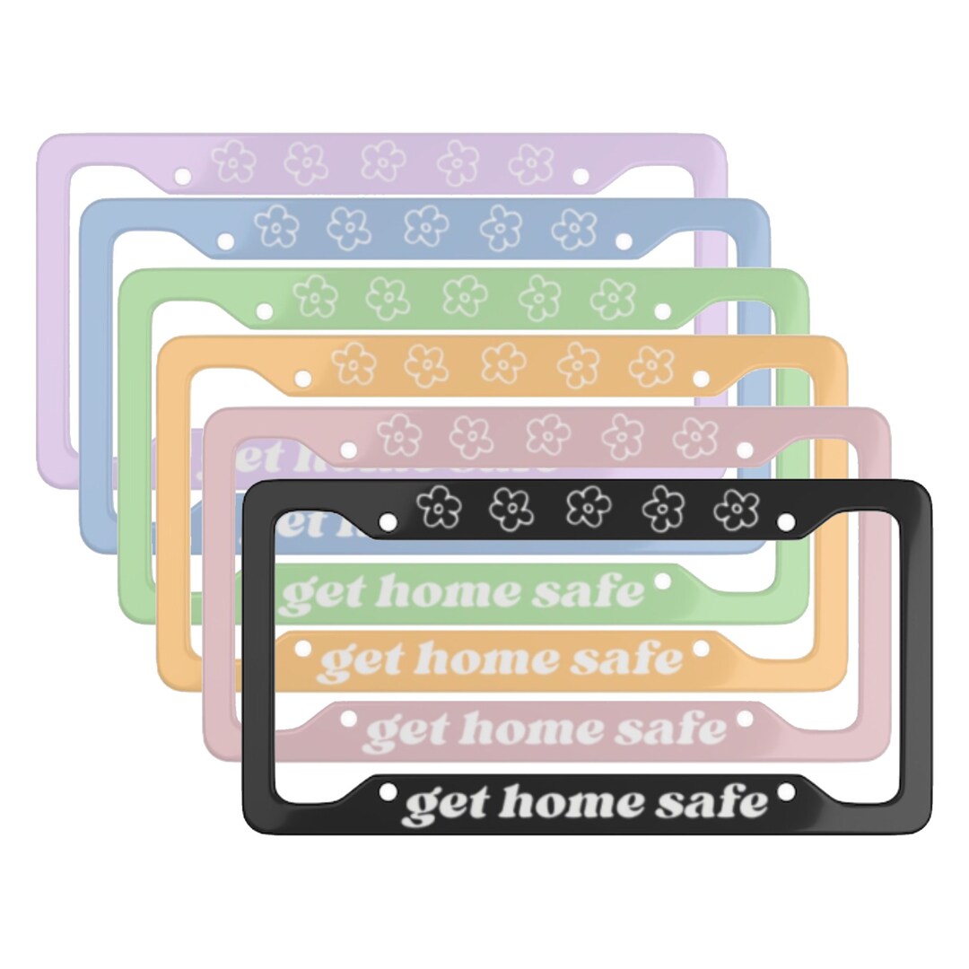 Get Home Safe Minimalist License Plate Frame - Etsy