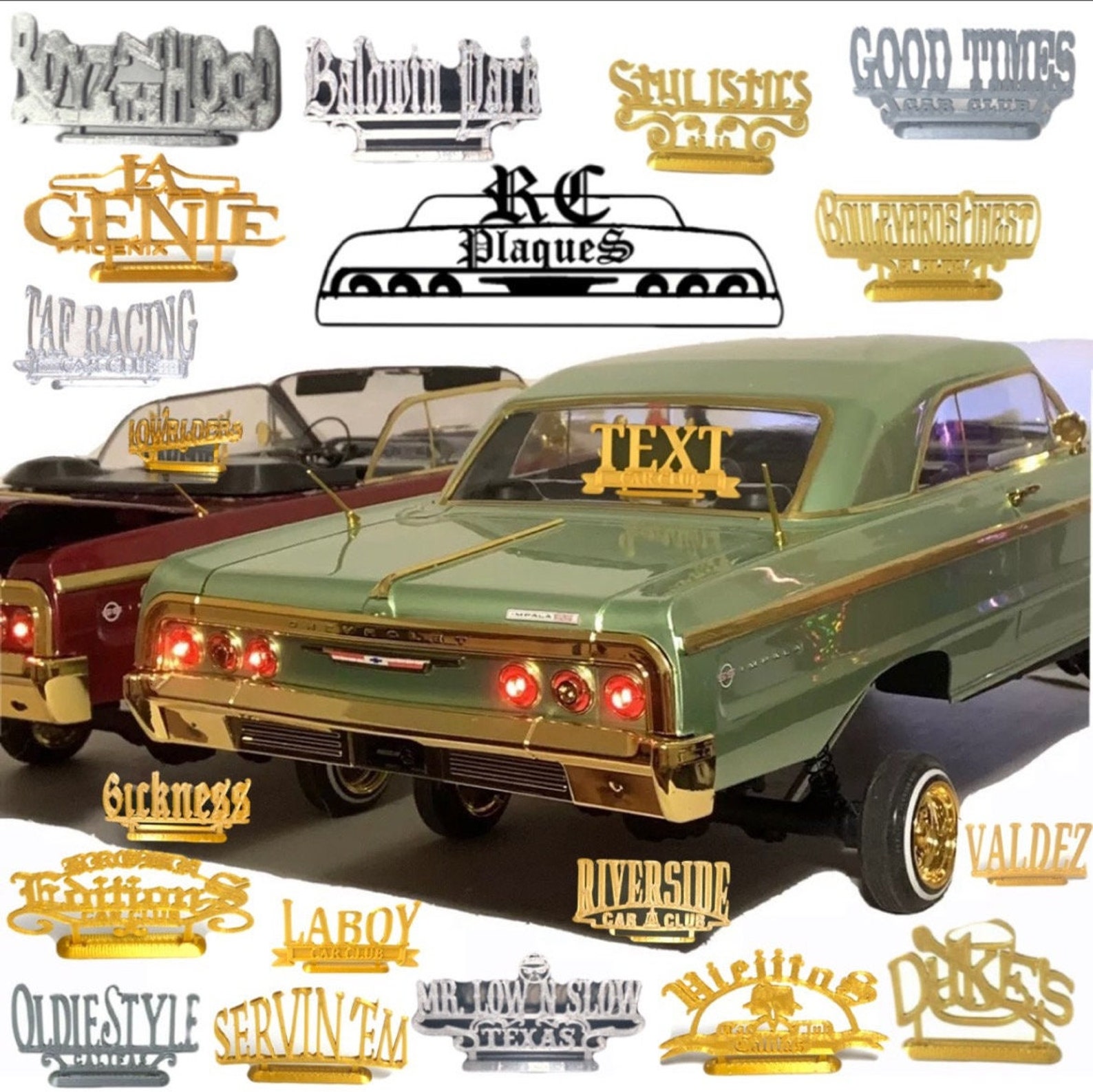 CUSTOM 1/10 Scale Redcat Jevries Rc Lowrider 64 Impala Window Plastic ...