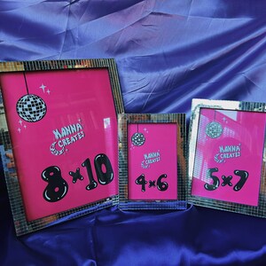 Silver Disco Ball Picture Frame, Silver Disco Ball Mirror Tiled Frame ...