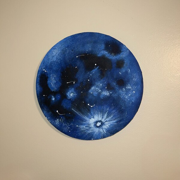 Blue Moon Painting - Etsy
