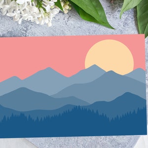 Printable Blank Mountain Card, All Occasions Card, Blank Printable Card ...