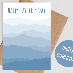 Printable Father's Day Card, Blue Ridge Mountain Card, Card for Dad ...