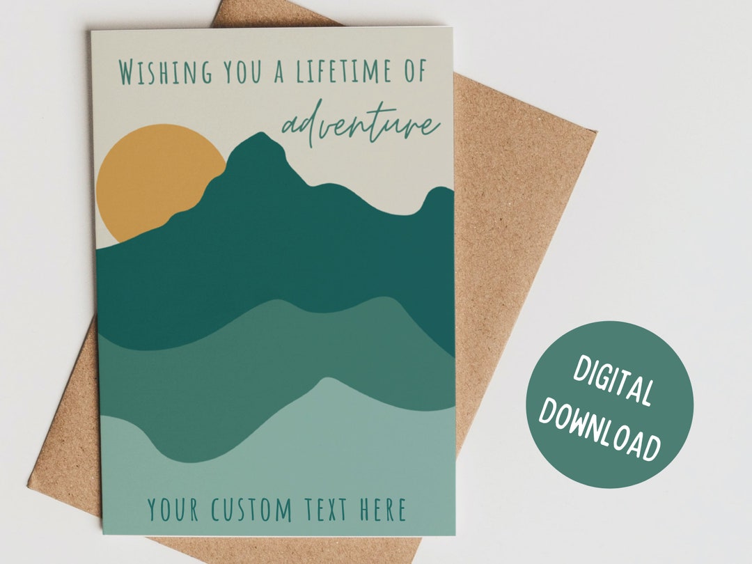 Personalized Printable 5x7 Mountain Card, All Occasions Card, Blank ...