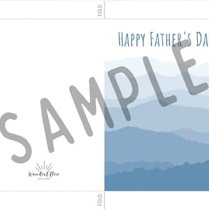 Printable Father's Day Card, Blue Ridge Mountain Card, Card for Dad ...
