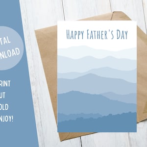Printable Father's Day Card, Blue Ridge Mountain Card, Card for Dad ...