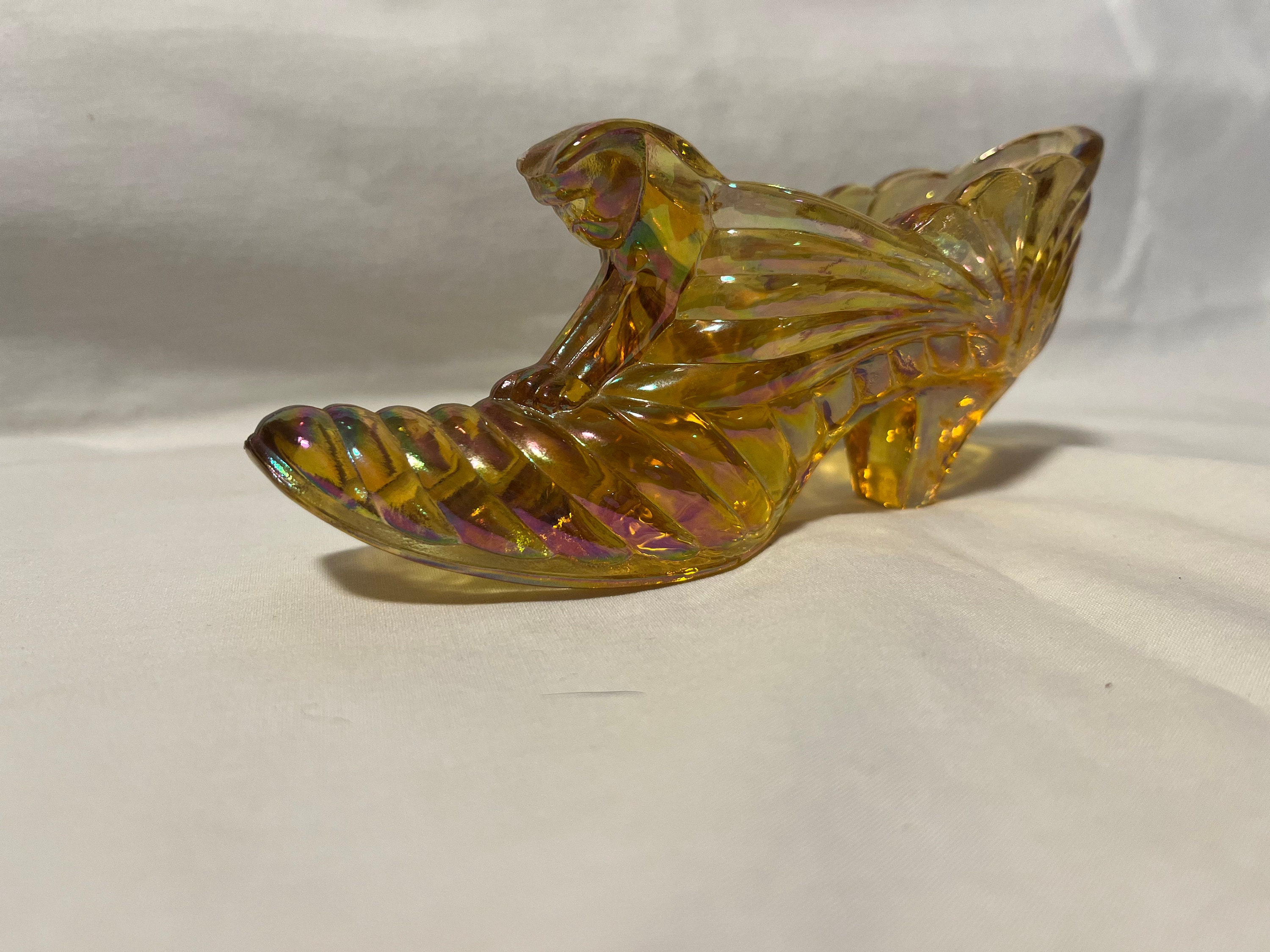Fenton Carnival Glass Shoe - Etsy