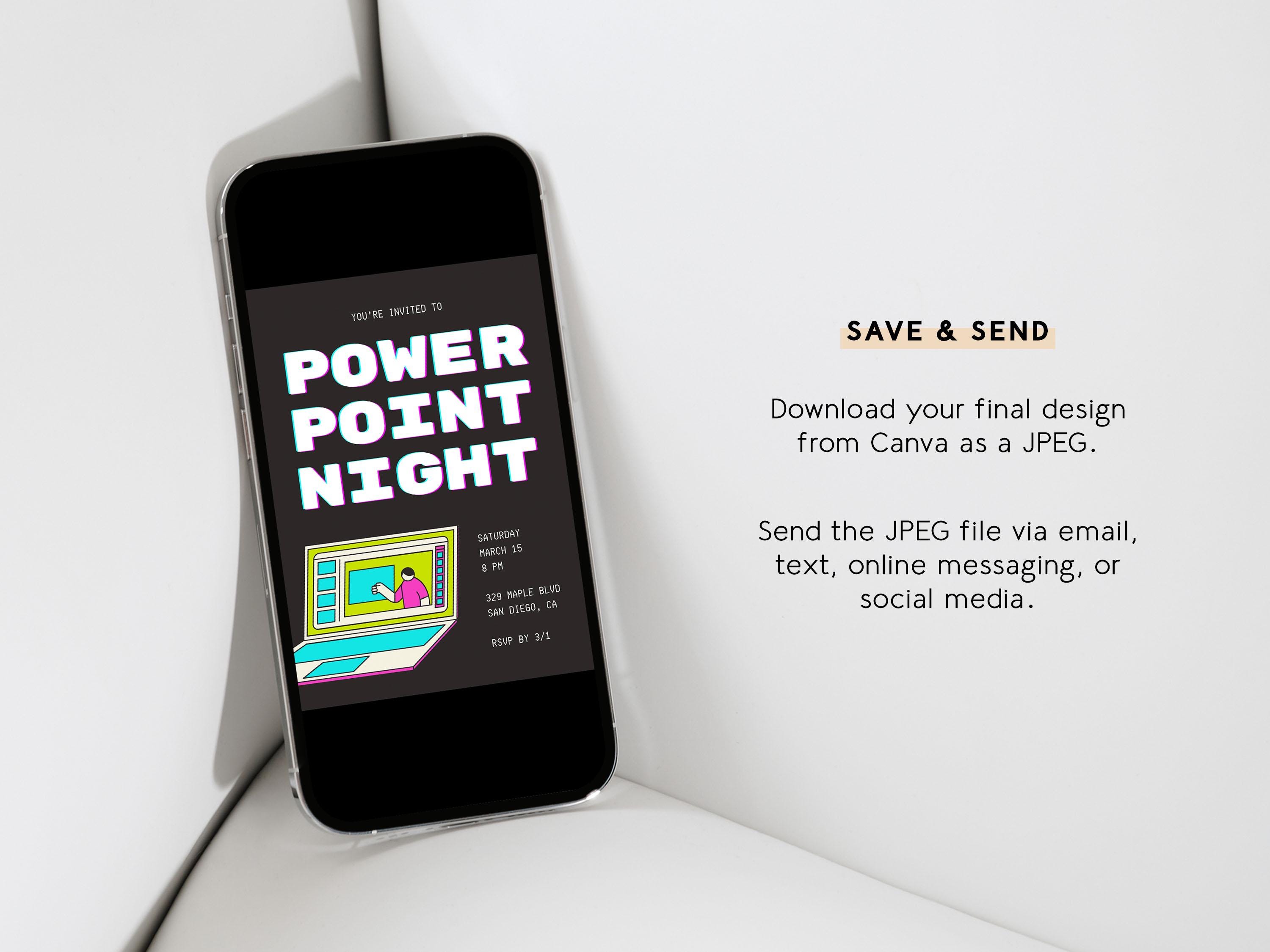 Powerpoint Party Invite | Editable Canva Template Digital Download ...