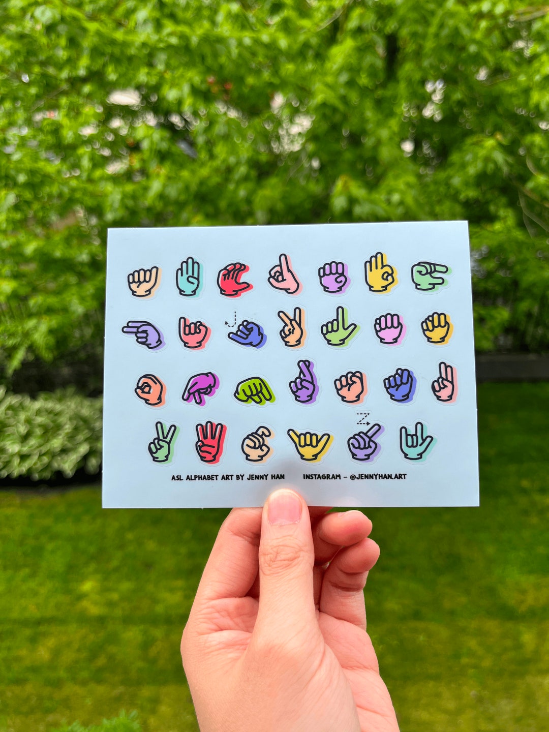 Abstract ASL Alphabet Sticker Sheet - Etsy