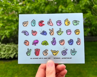 Asl Alphabet Sticker - Etsy