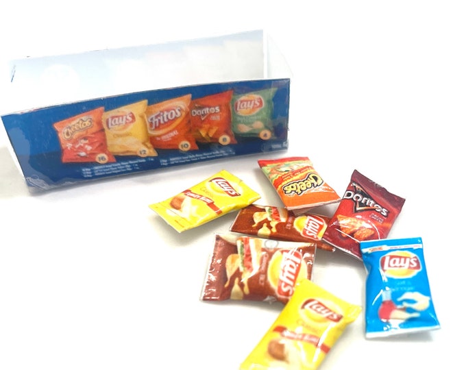 Miniature Variety Mix of Chips Box, Chips Snack for Dollhouse ...