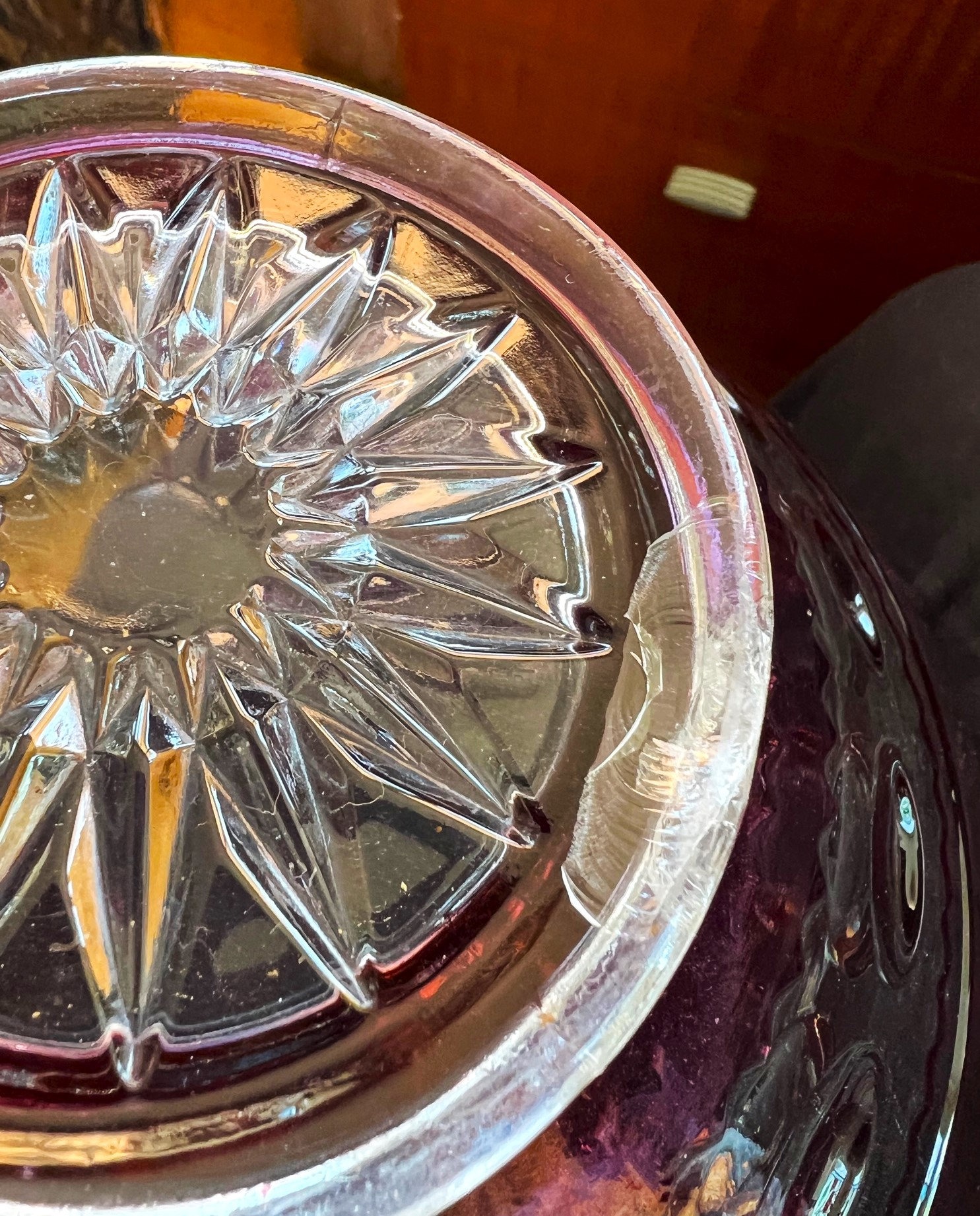 Tiffing Kings Crown Ruby Flash Thumbprint Salad Bowl - Etsy