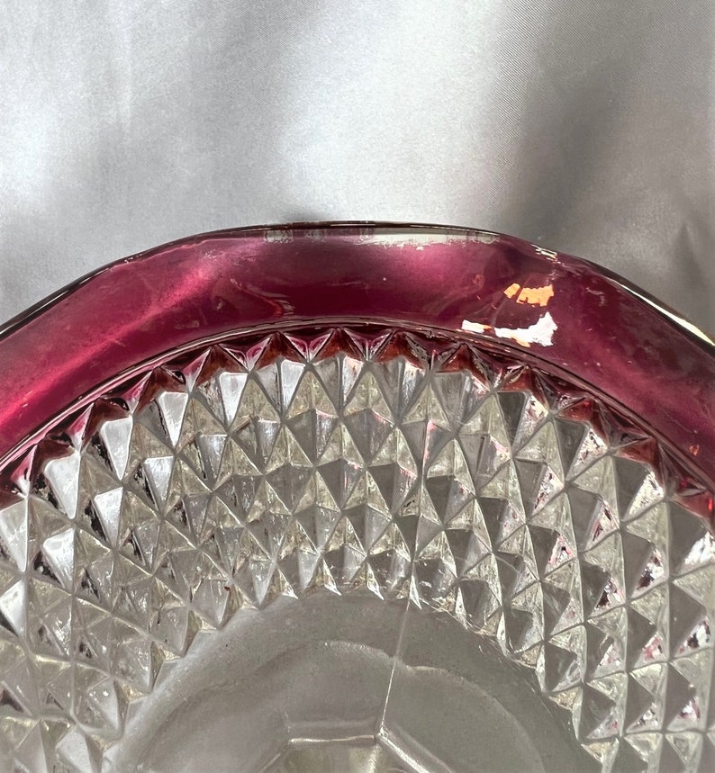 Vintage Indiana Glass Diamond Point Ruby Flash Band AS IS - Etsy