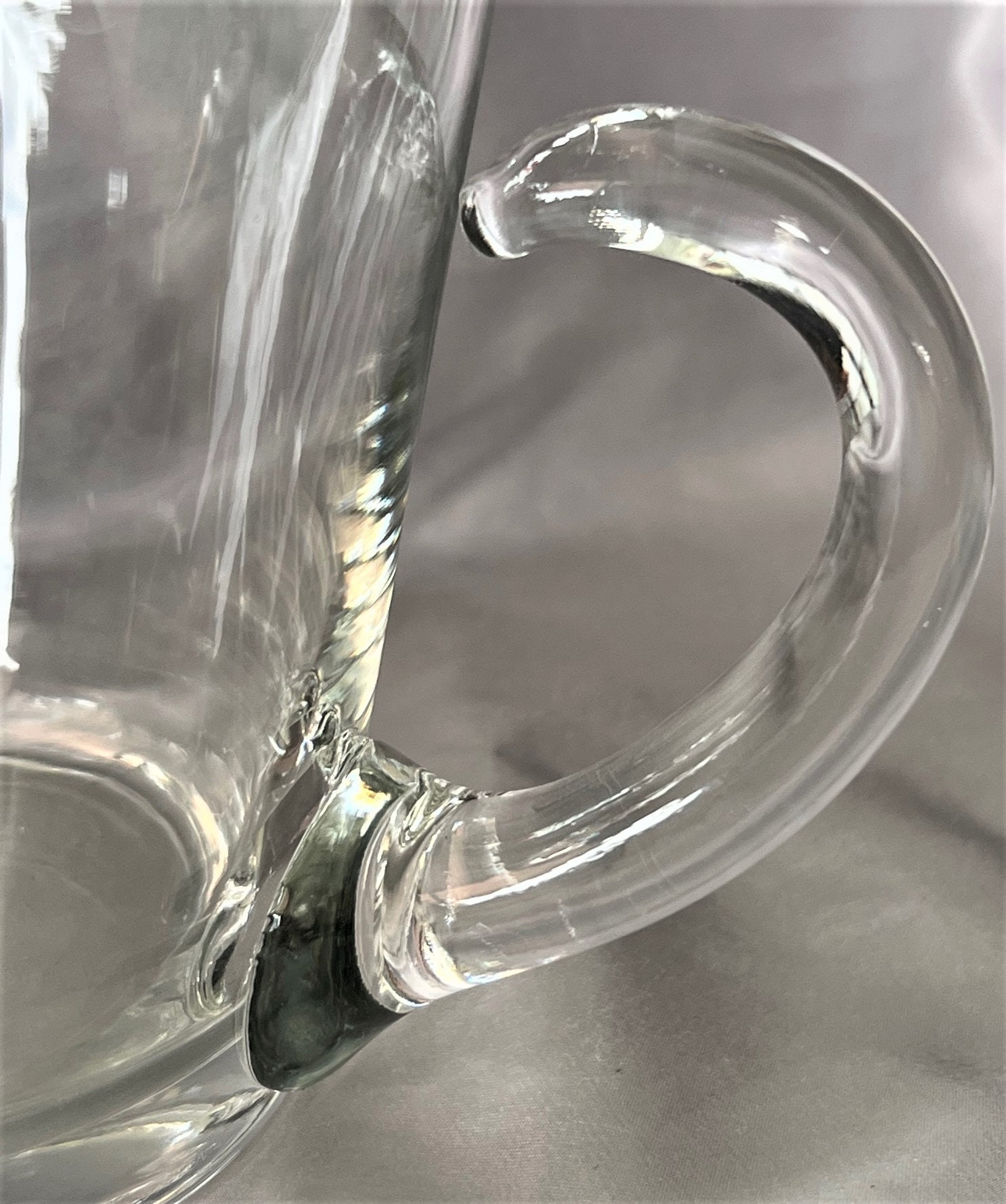Vintage Pitcher Clear Glass Pinched Spout Applied Handle - Etsy