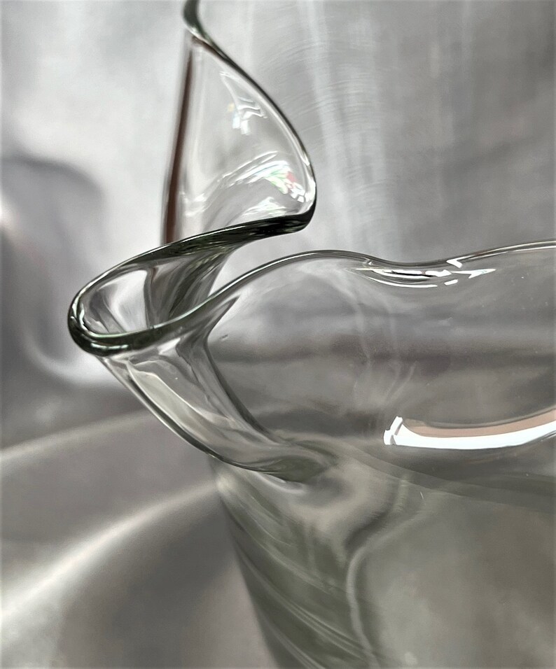Vintage Pitcher Clear Glass Pinched Spout Applied Handle - Etsy