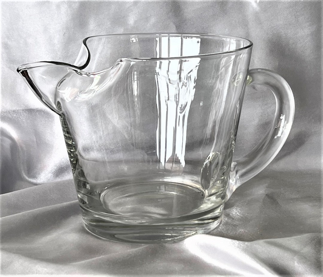 Vintage Pitcher Clear Glass Pinched Spout Applied Handle - Etsy