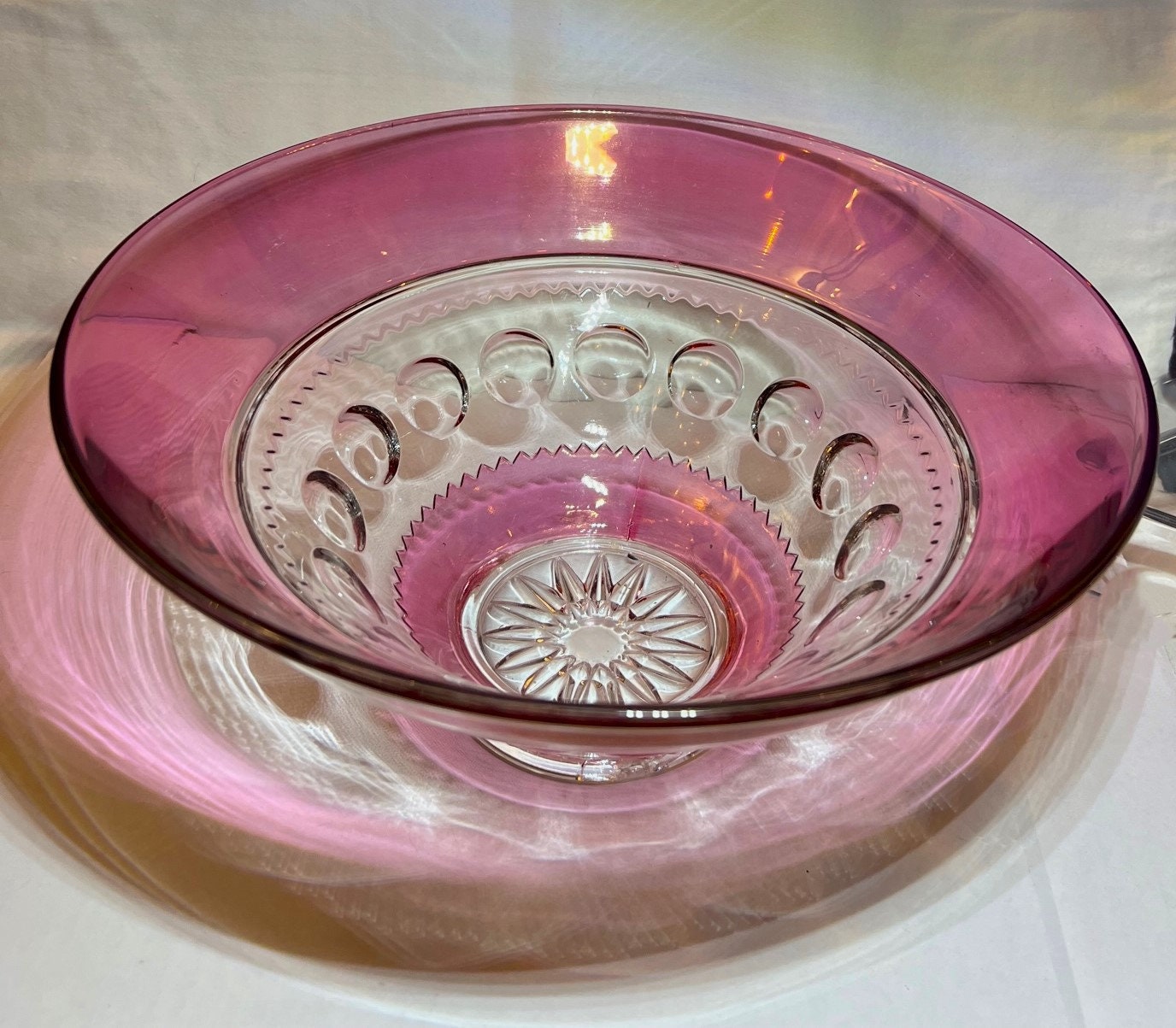 Tiffing Kings Crown Ruby Flash Thumbprint Salad Bowl - Etsy