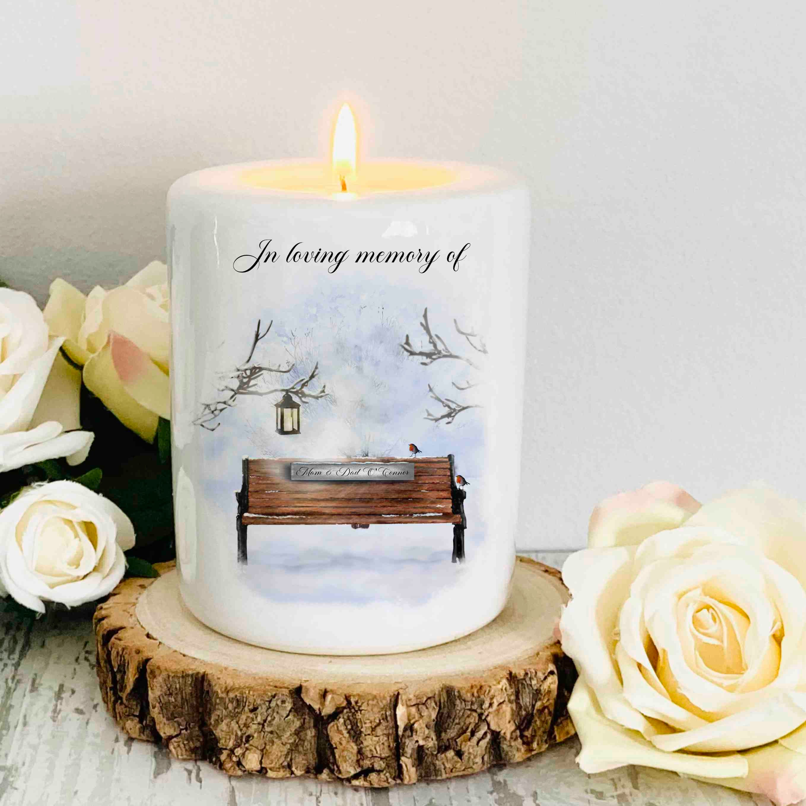 Personalised in Loving Memory, Mam, Dad, Nan Memorial Bench With Robins ...