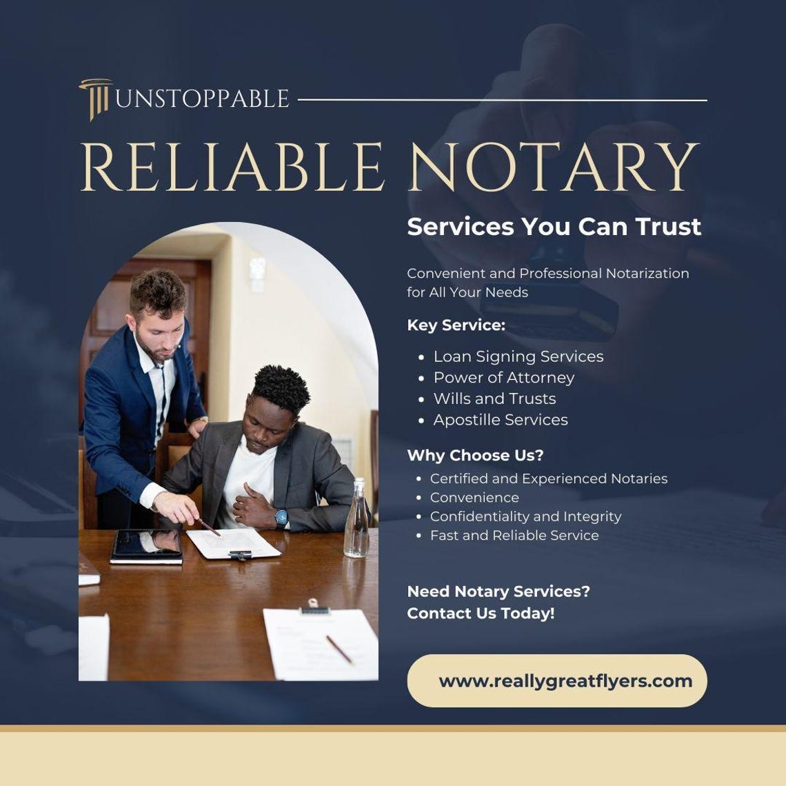 Editable Notary Flyer Template | Canva Marketing Template for Notary ...