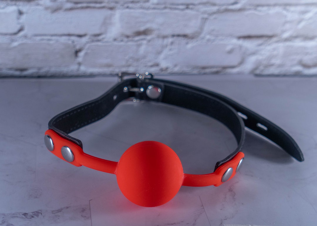 Red Ball Gag Locking Etsy