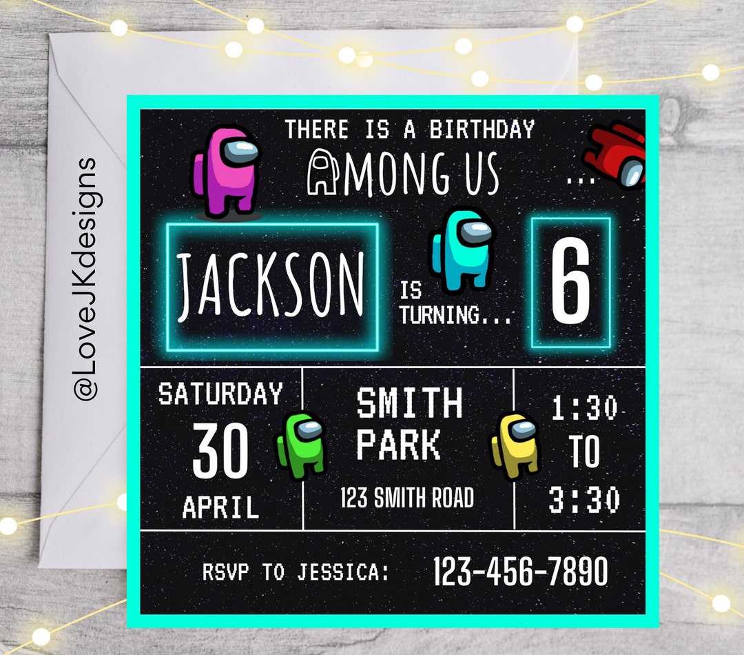 Among Us-themed Custom Invitation *digital Download Made-to-order* - Etsy