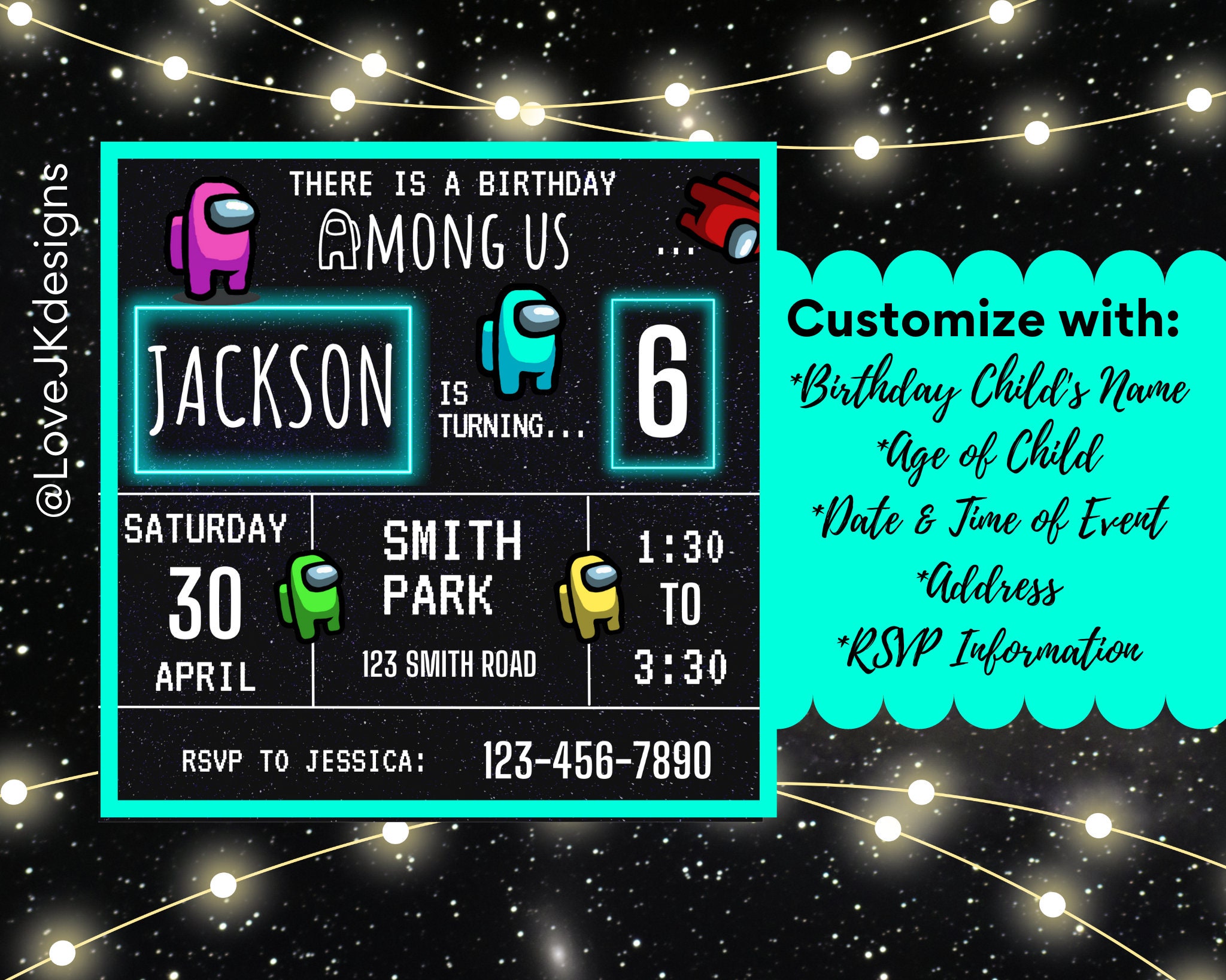Among Us-themed Custom Invitation *digital Download Made-to-order* - Etsy