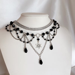 Star of David Necklace Goth Choker Grunge Jewelry Jewish - Etsy
