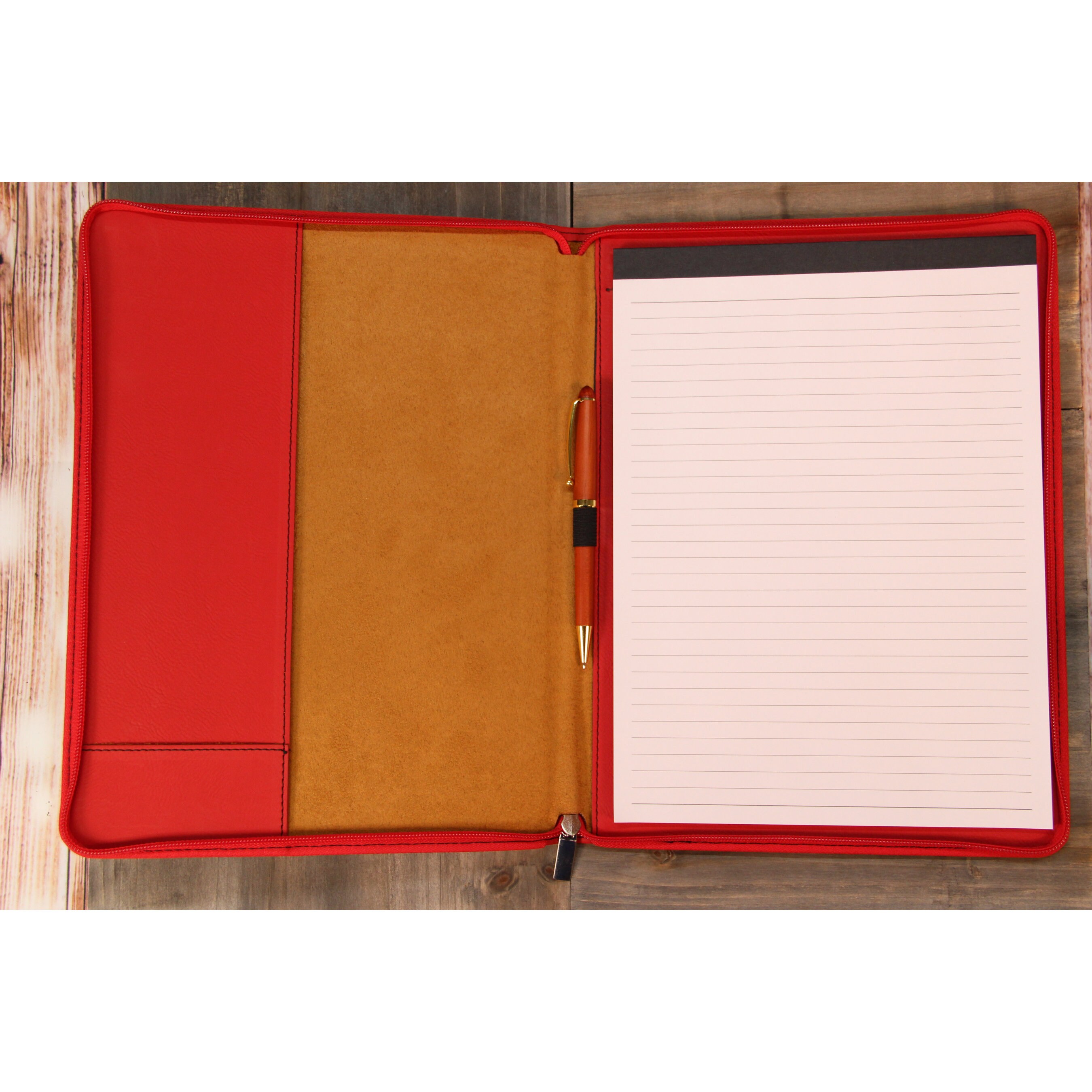 Personalized Zipper Leather Portfolio Business Portfolio - Etsy