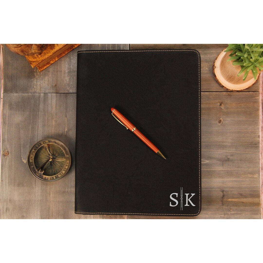 Personalized Zipper Leather Portfolio, Business Portfolio, Personalized ...
