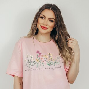 Floral Social Worker T-shirt - Retro Wildflower Design - Etsy