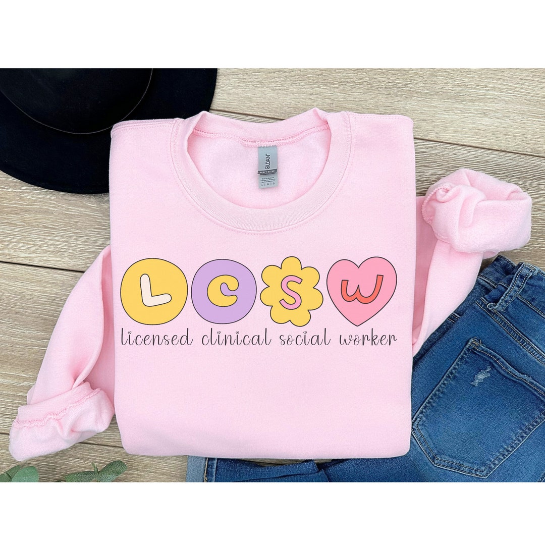 Social Work Sweatshirt Social Worker Gift LCSW Gifts Retro Floral ...