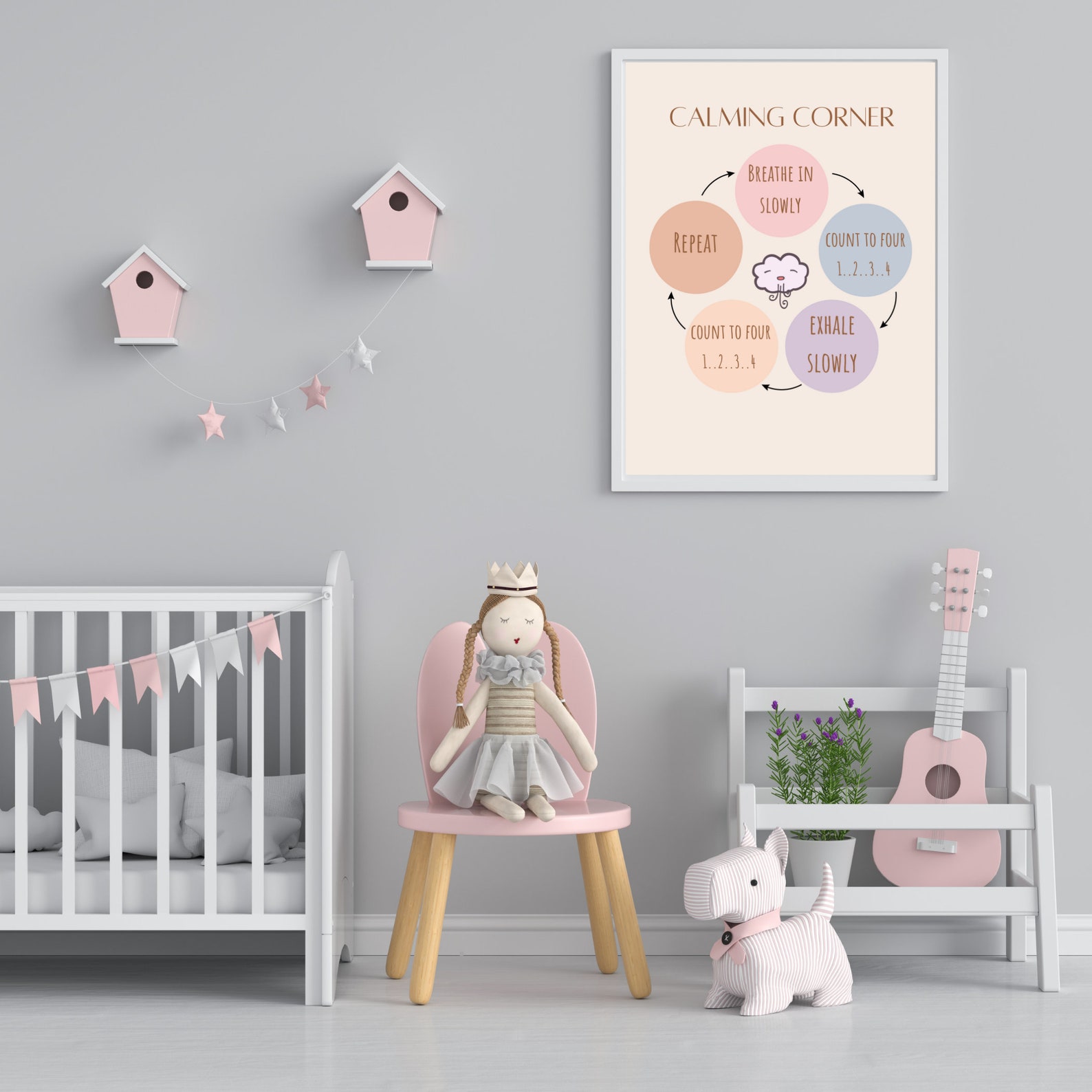 Therapist Calming Corner Office Decor Deep Breathing Wall - Etsy