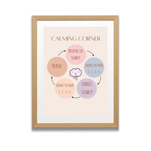Therapist Calming Corner Office Decor, Deep Breathing Wall Art, School ...