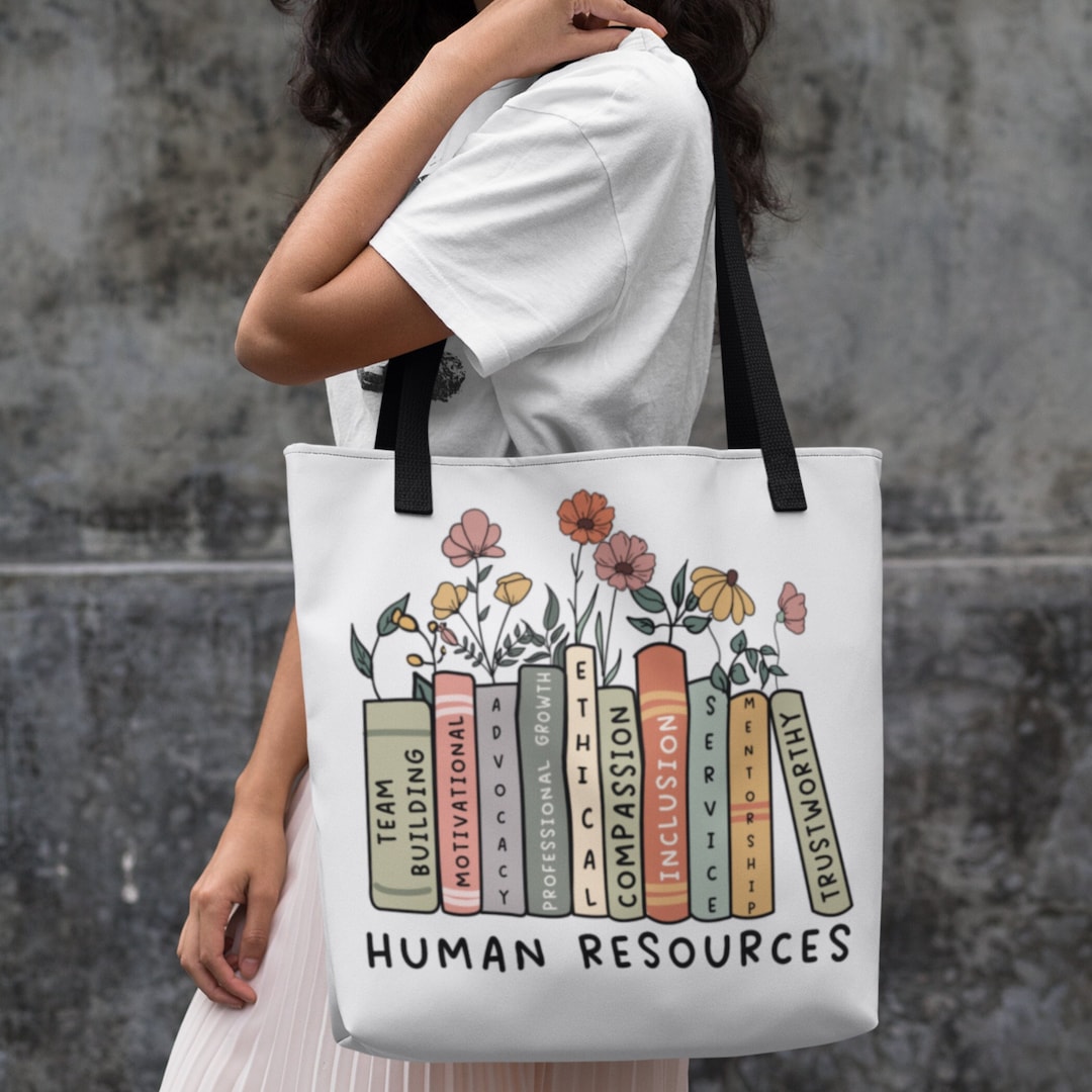 HR Tote Bag: Human Resources Books & Flowers Design - Etsy